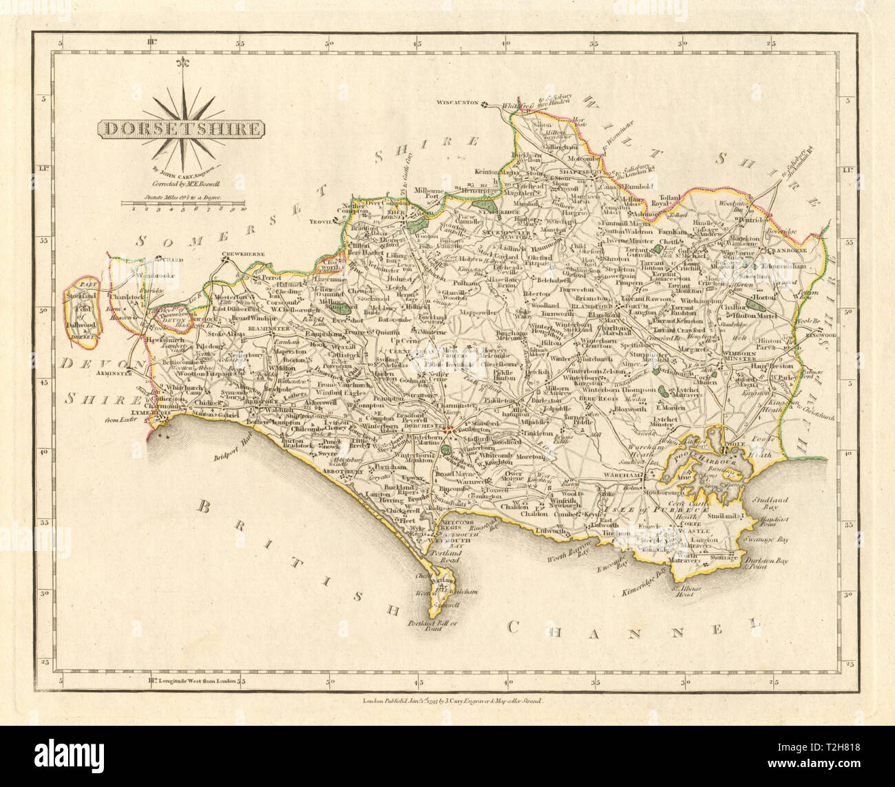 Antique map of dorset hi-res stock photography and images - Alamy