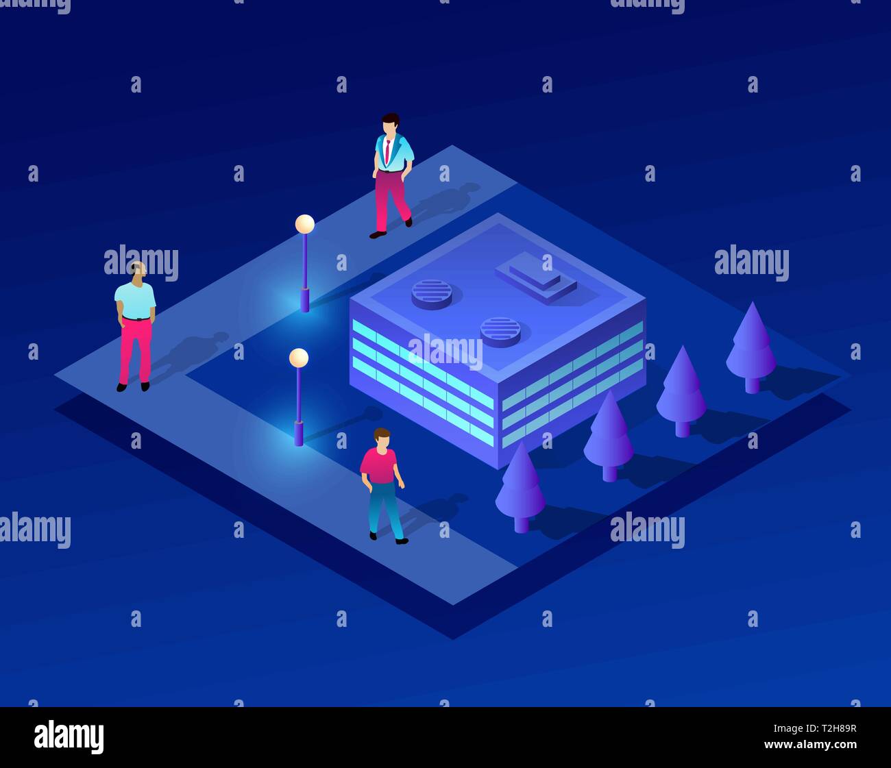 Isometric city people urban business environment, businessman and woman ...