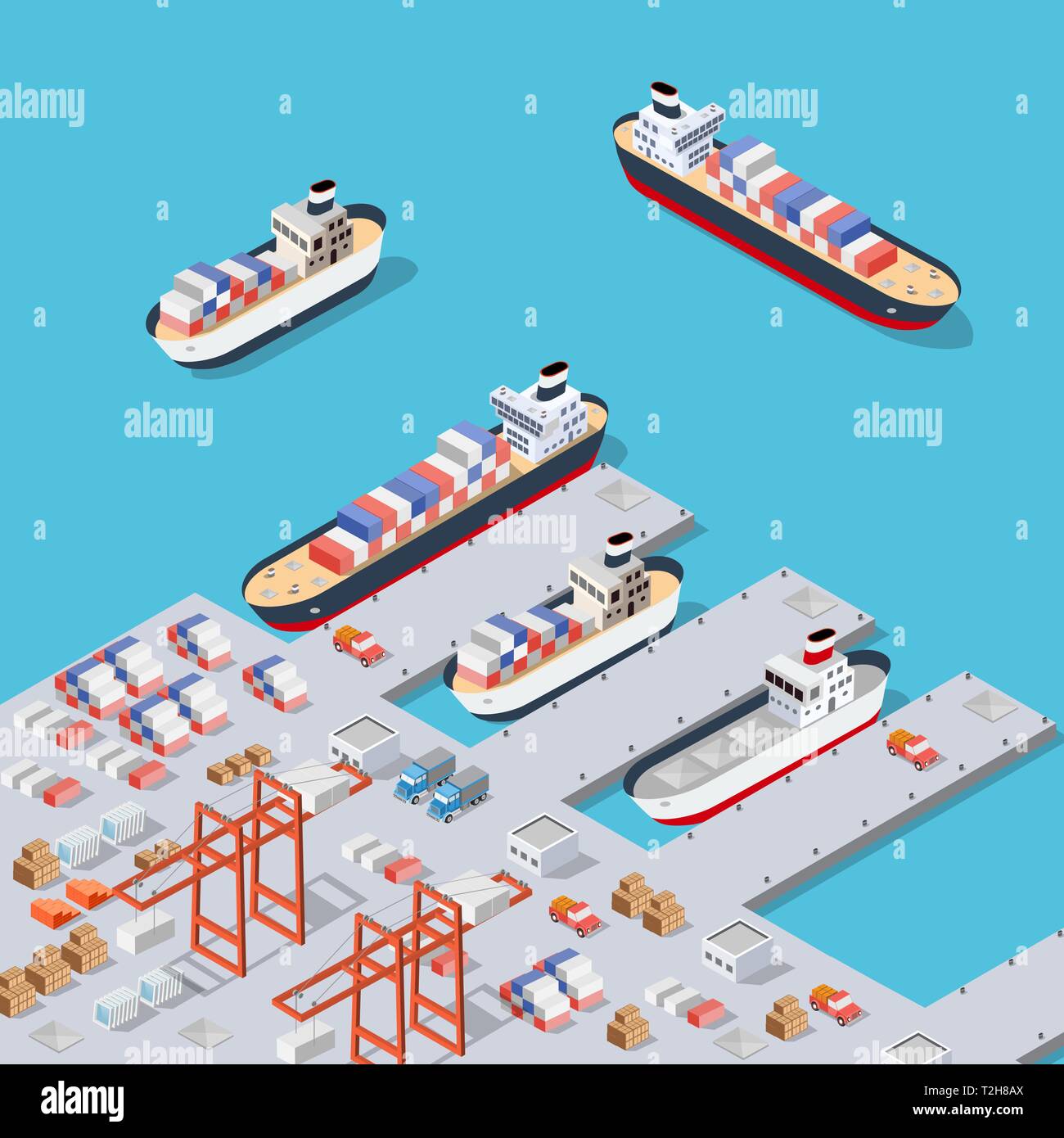 Container terminal Stock Vector Images - Alamy