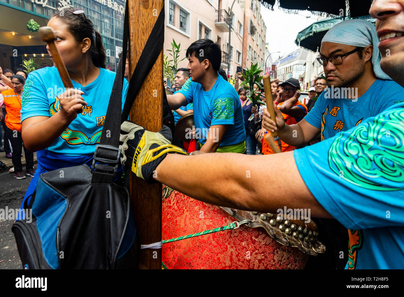 Celebration of the Chinese New Year in Lima, Peru, South America. Dance ...