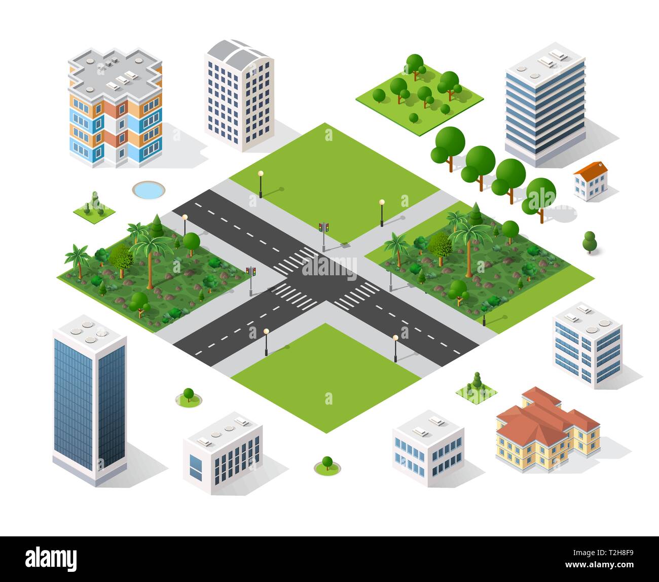 Modern 3D city isometric three-dimensional infographic option banner ...