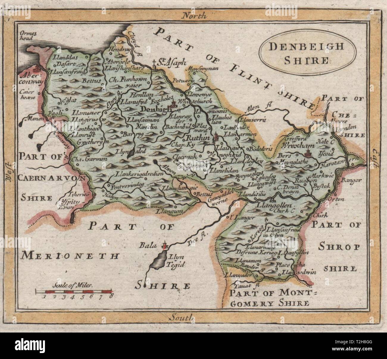 Denbighshire map hi-res stock photography and images - Alamy