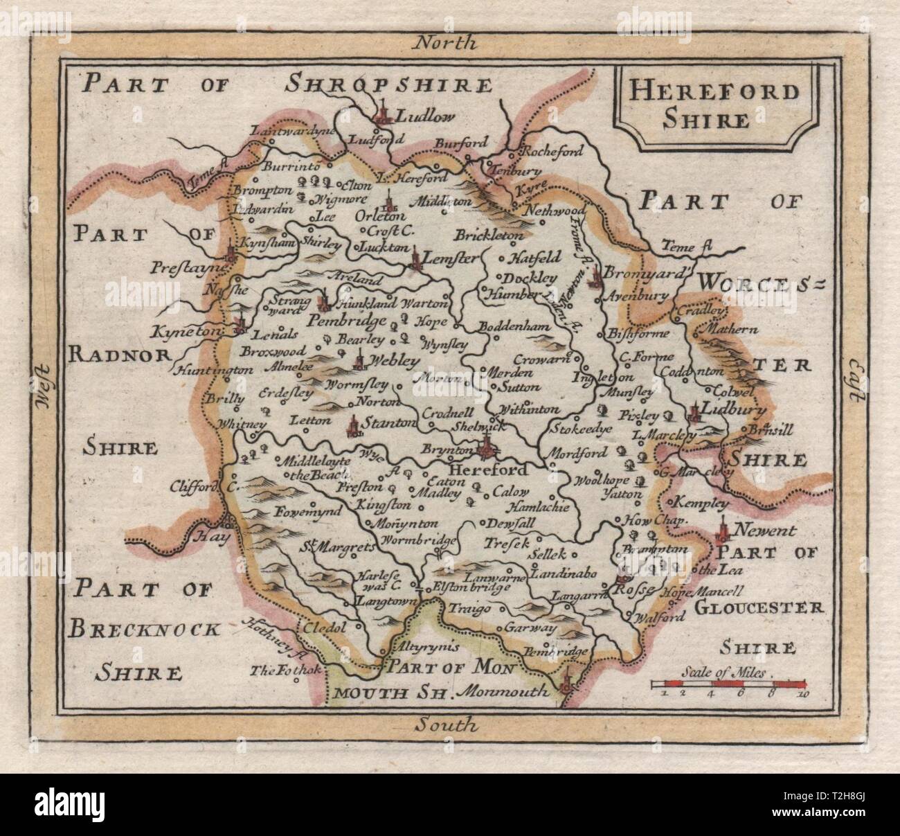 Map of herefordshire 18th century hi-res stock photography and images ...