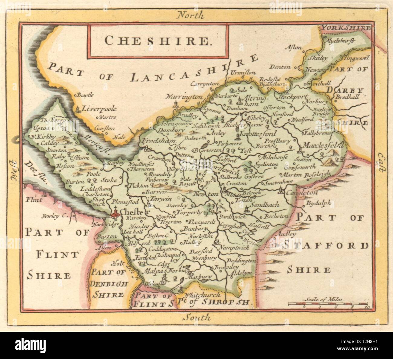 Antique county map of Cheshire by John Seller / Francis Grose 1783 old ...