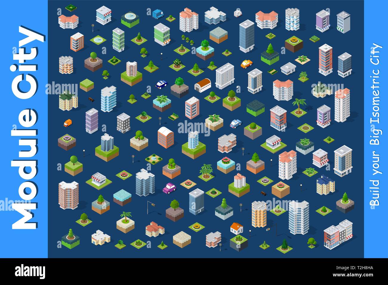 Modern 3D city isometric three-dimensional infographic options banner ...