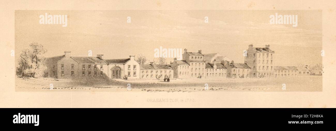 Grahamston in 1793, Glasgow 1848 old antique vintage print picture ...