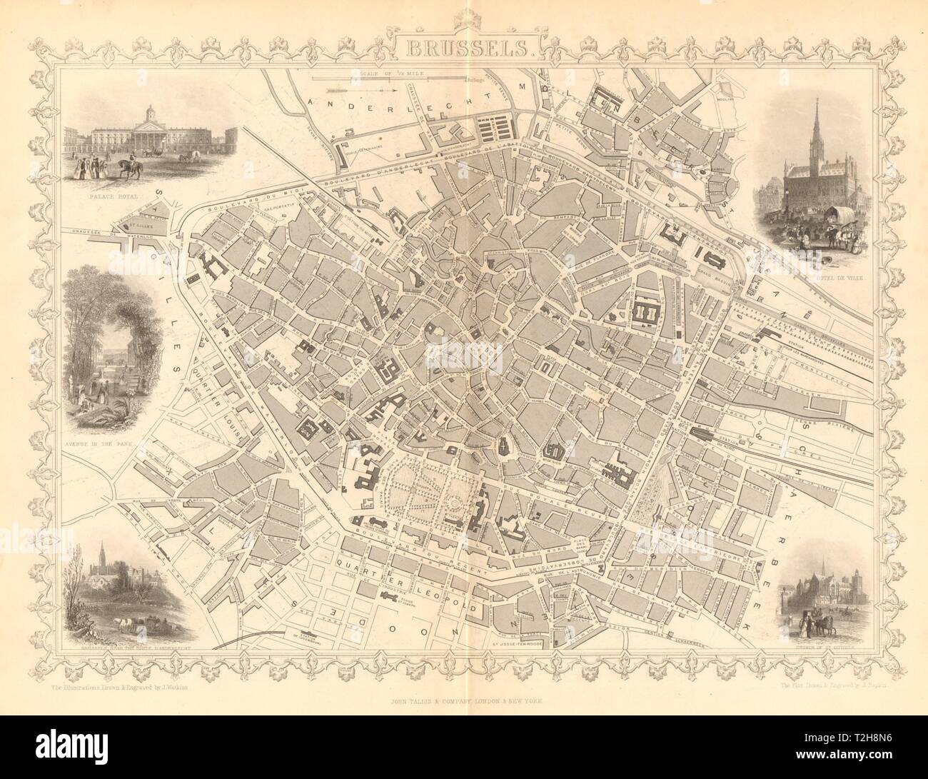 Old map of brussels hi-res stock photography and images - Alamy