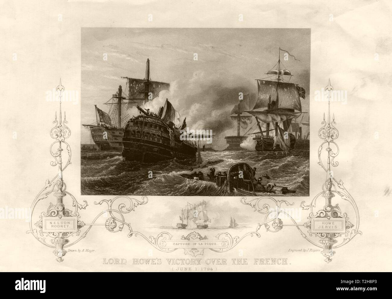 Glorious First of June 1794. Combat de Prairial. Lord Howe victory ...