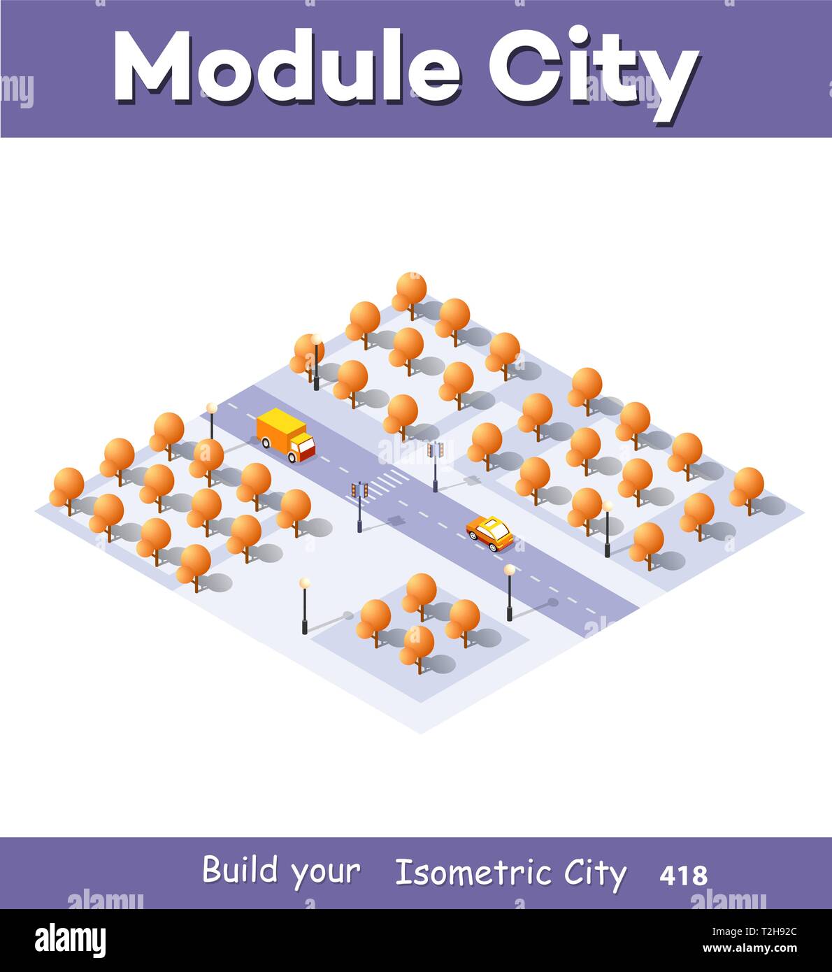 Isometric 3d Trees Forest Nature Elements Background For Landscape ...