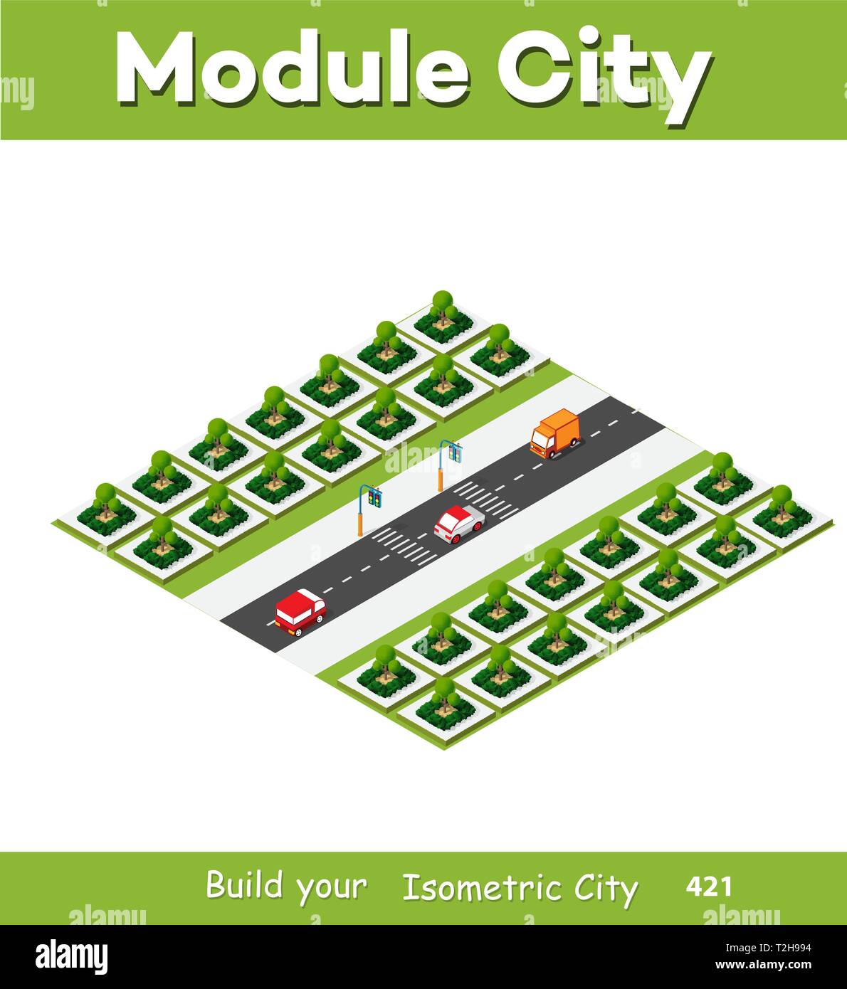 Isometric 3d Trees Forest Nature Elements Background For Landscape ...