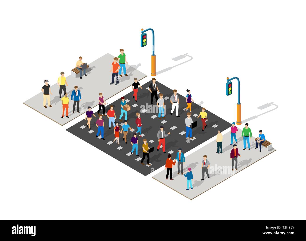 Pedestrian Crossing Stock Vector Images - Alamy