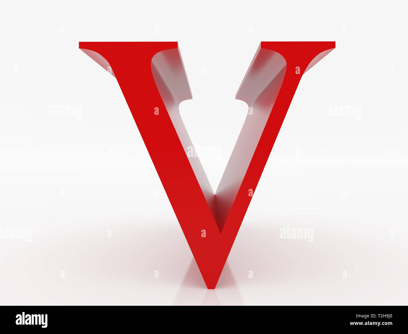 3d illustration over white backgrounds. High resolution image. Letter v ...