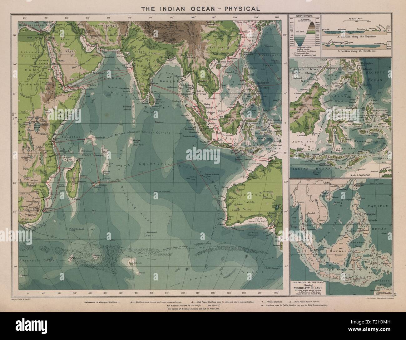 Indian ocean map with pacific ocean hi-res stock photography and images ...