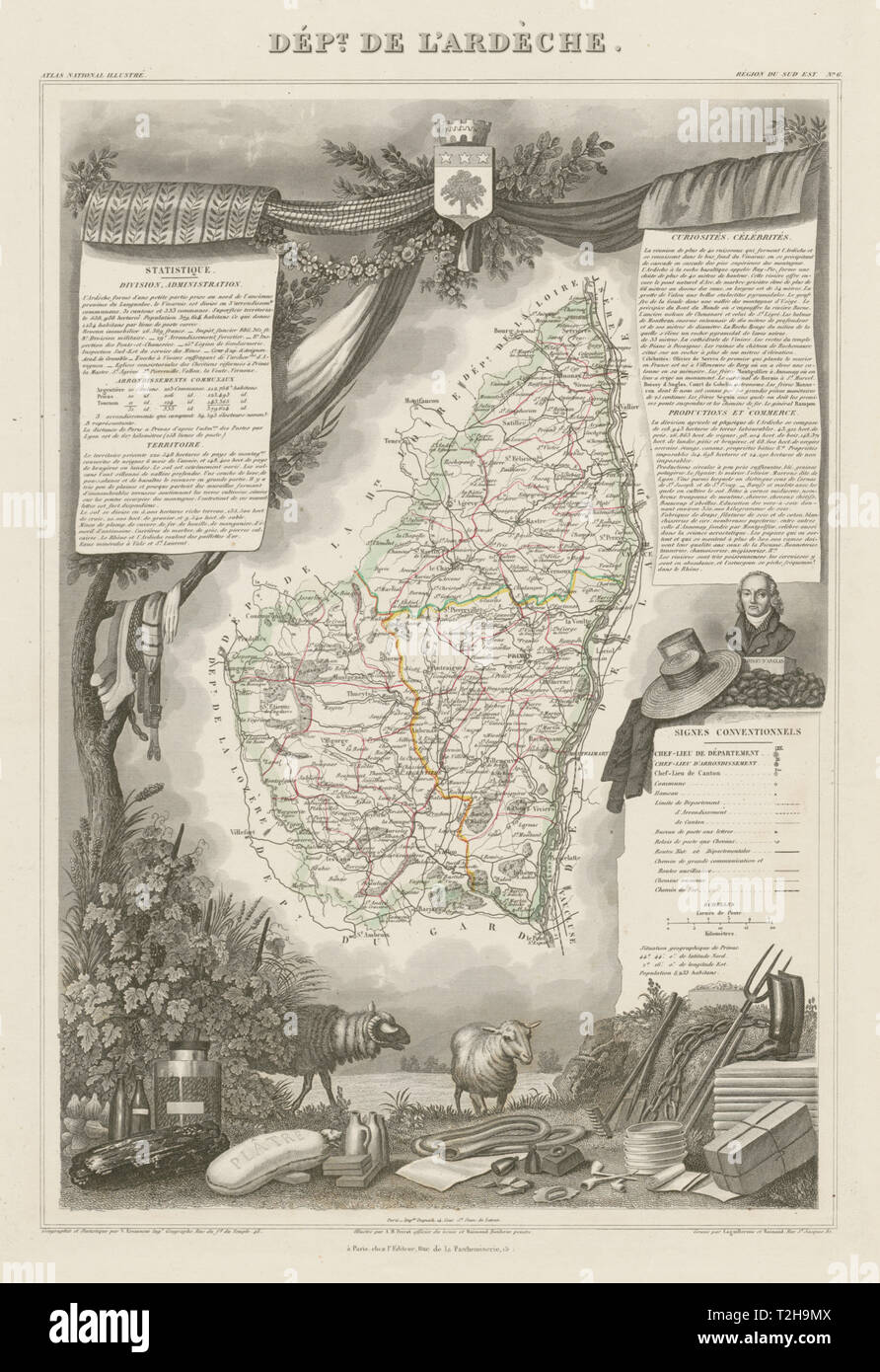 Ardeche map hi-res stock photography and images - Alamy