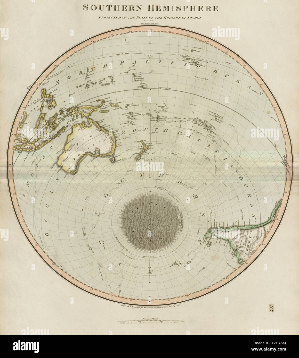 Southern hemisphere map 19th hi-res stock photography and images - Alamy