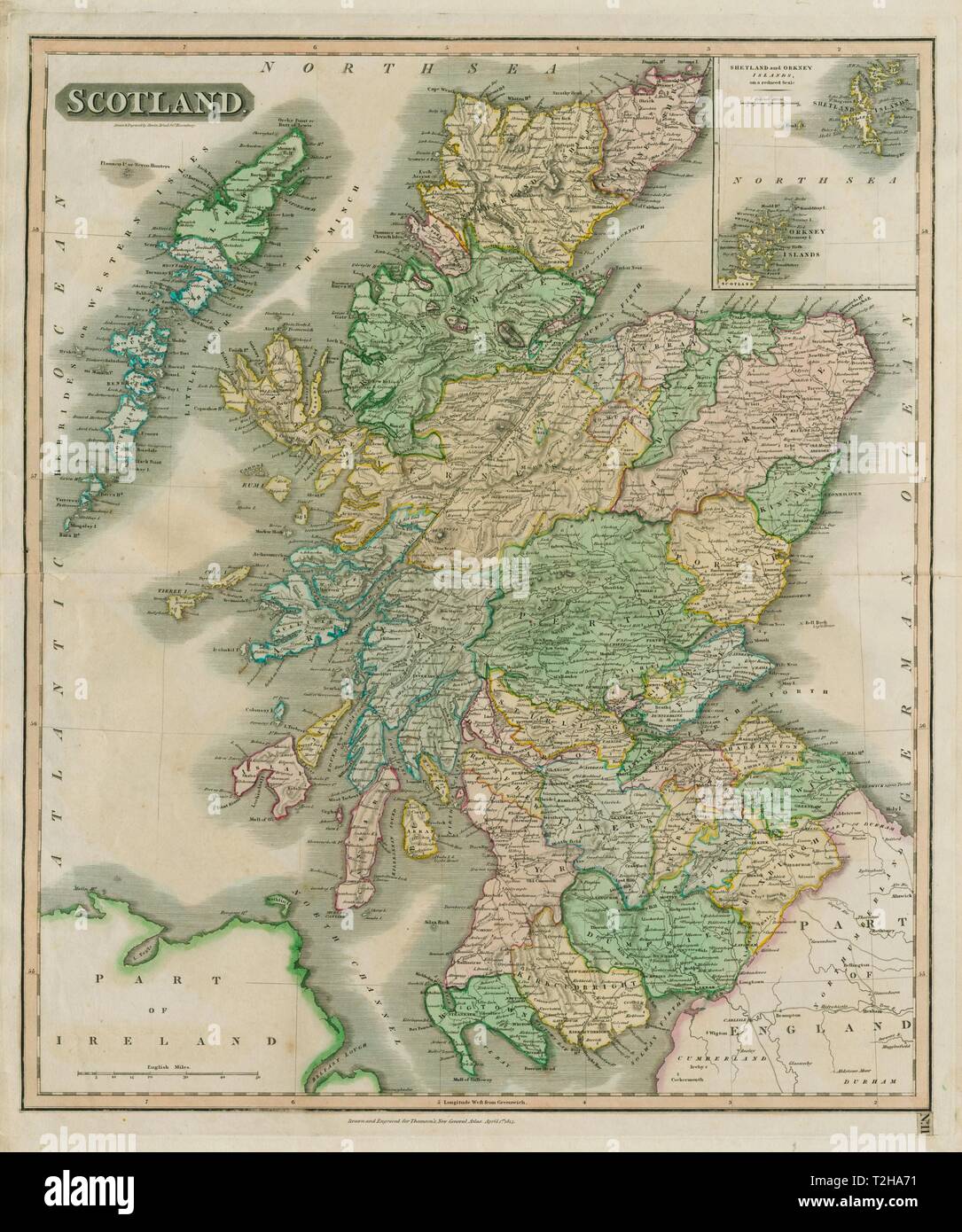 World map projections 19th century hi-res stock photography and images ...