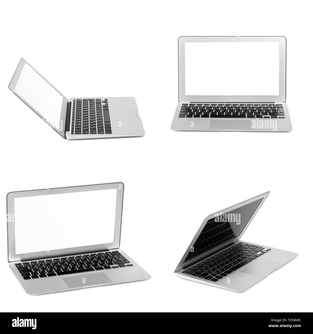 Laptop computer with white screen Stock Photo - Alamy
