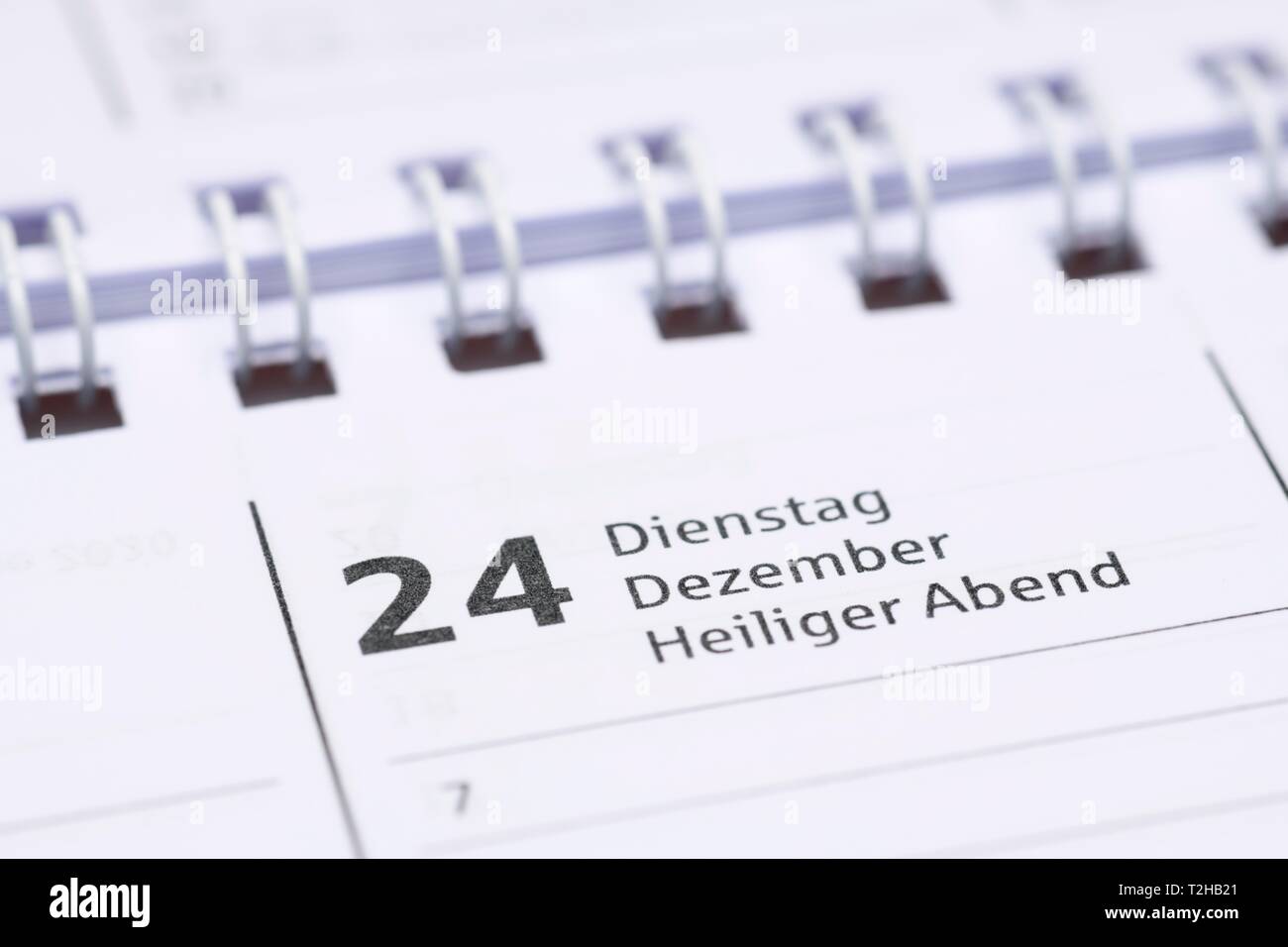 Appointment calendar, 24 December, Christmas, Christmas Eve, Germany ...
