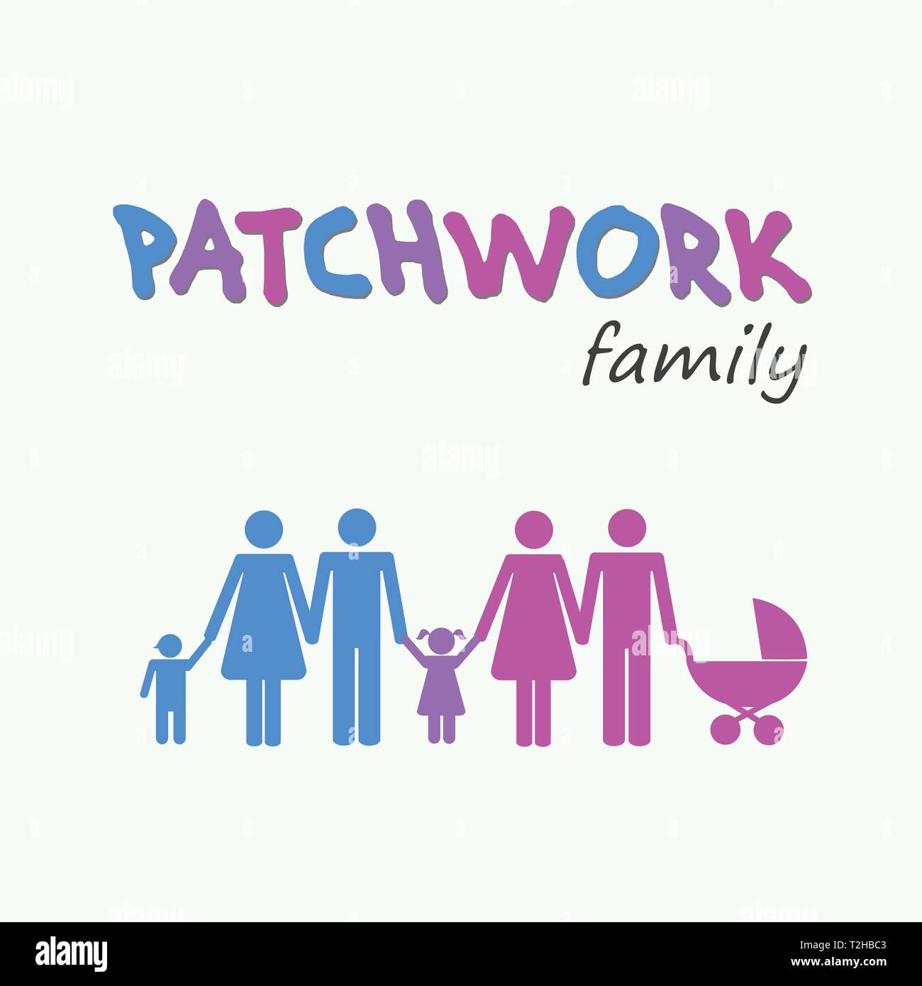 patchwork family concept pictogram vector illustration EPS10 Stock ...