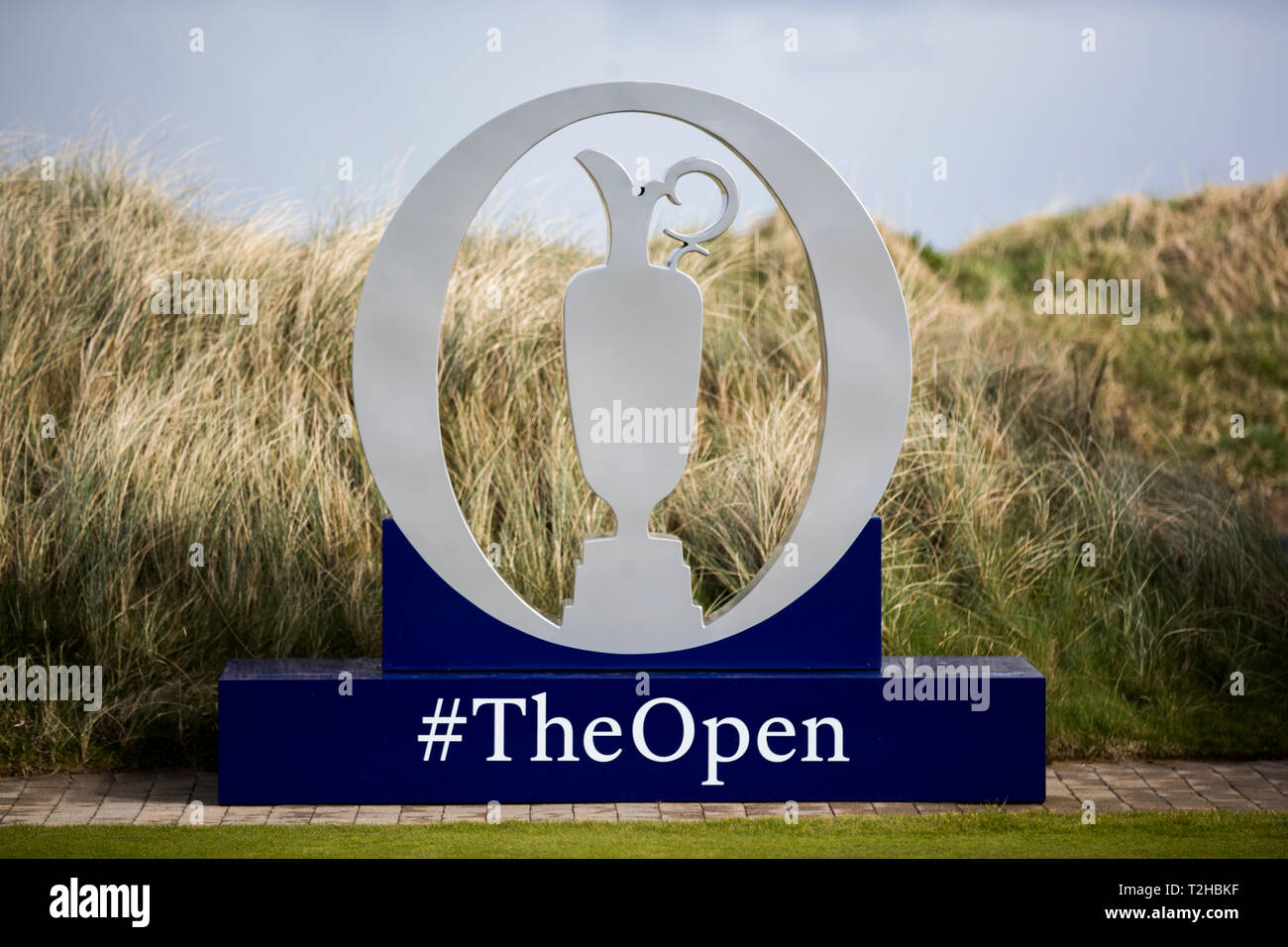 The Open branding during the media day at Royal Portrush Golf Club ...