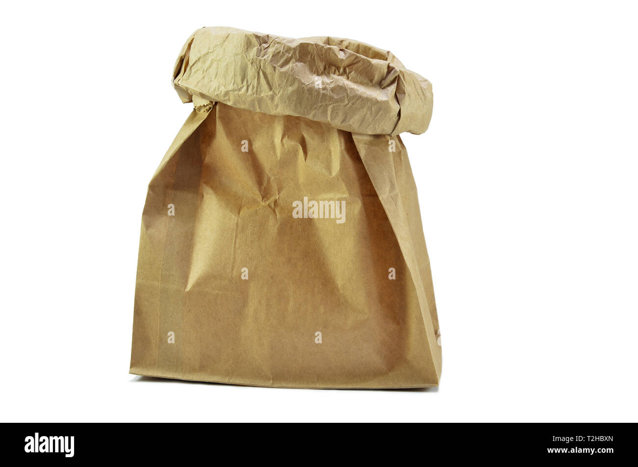 Brown paper package isolated on a white background Stock Photo - Alamy
