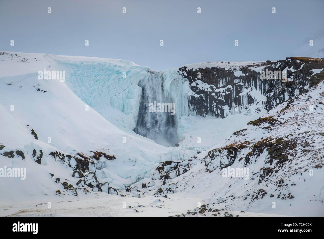 Iced waterfall svooufoss hi-res stock photography and images - Alamy