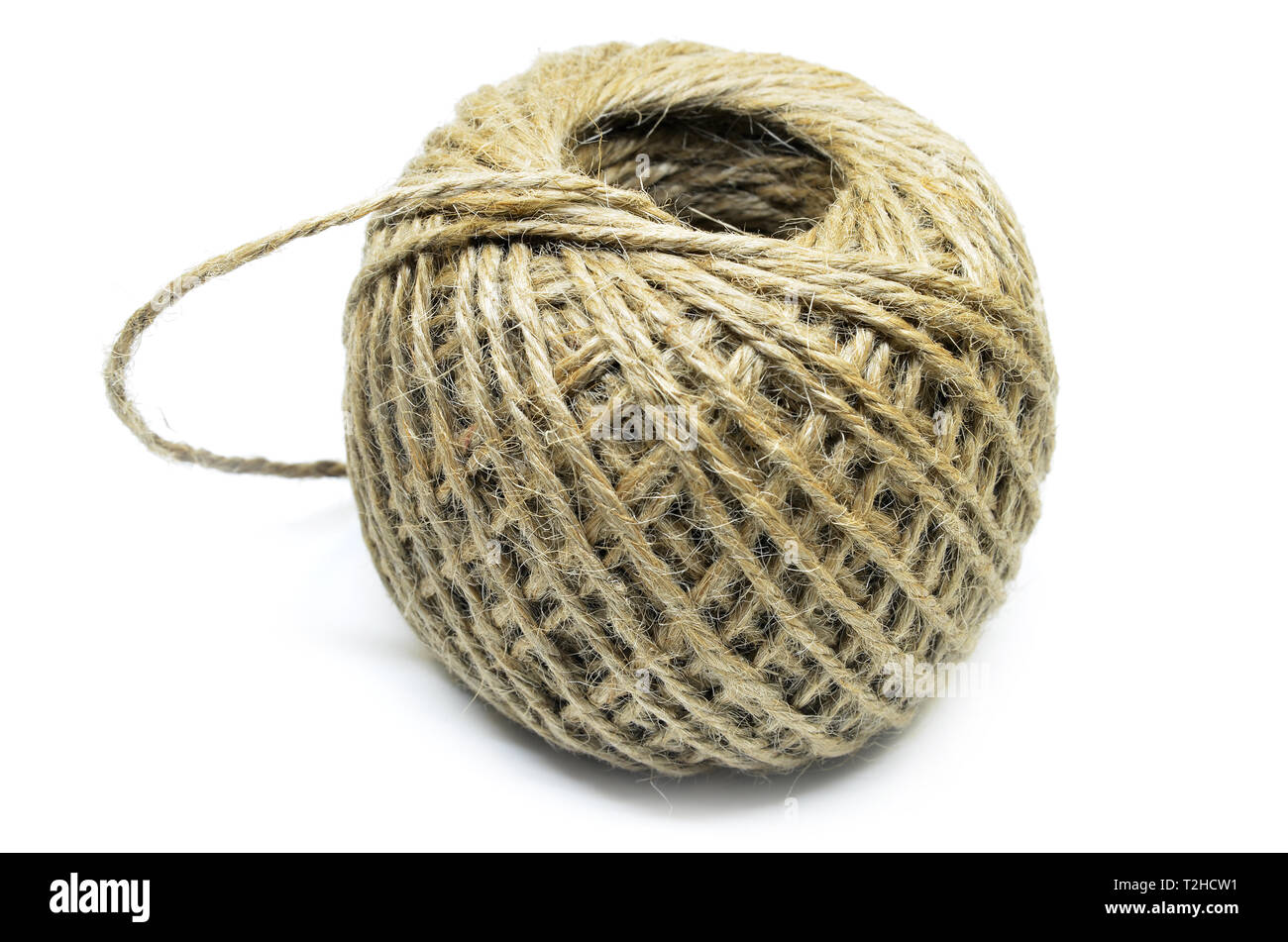 Linen string isolated on a white background Stock Photo - Alamy