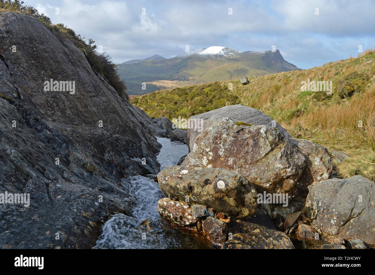 Nantlle Ridge viewed from deviated trail off the Rhyd Ddu path ...