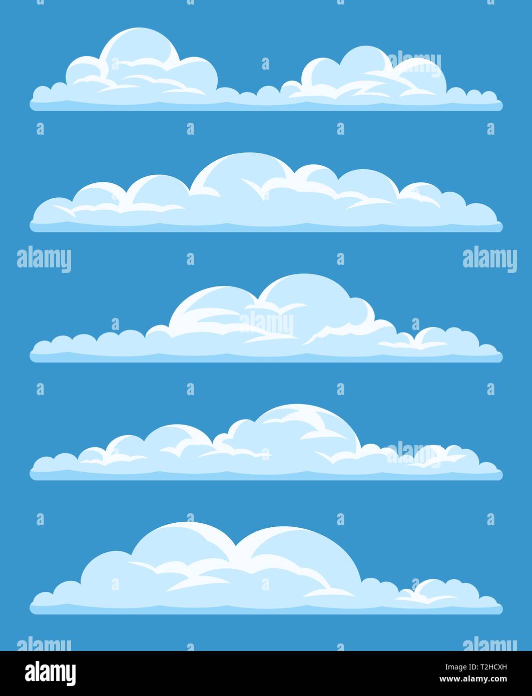 Big set of vector cartoon clouds. 5 different cloud Stock Vector Image ...