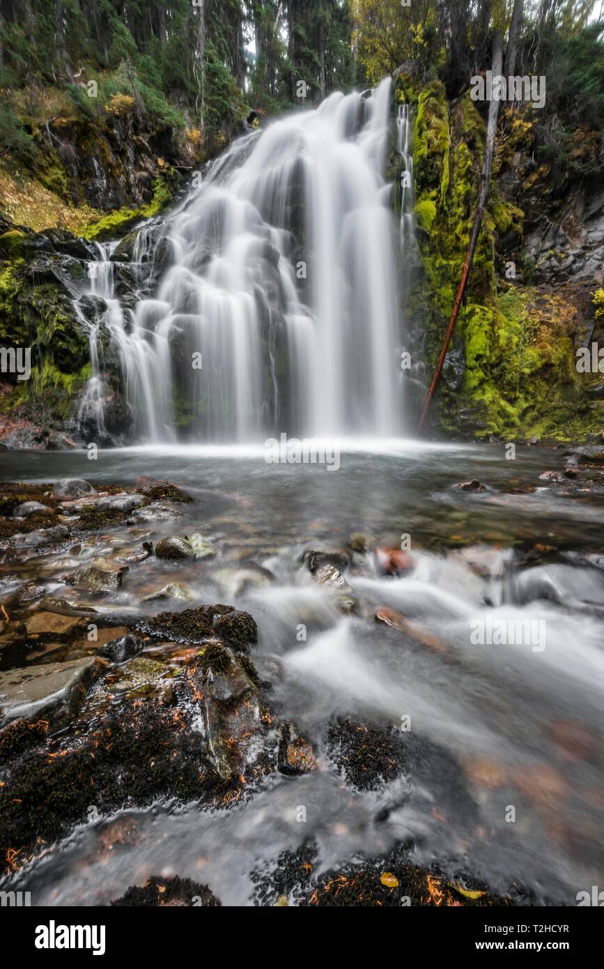 Waterfall, Middle Tumalo Falls, Long-Term View, Tumalo Creek, Bend ...