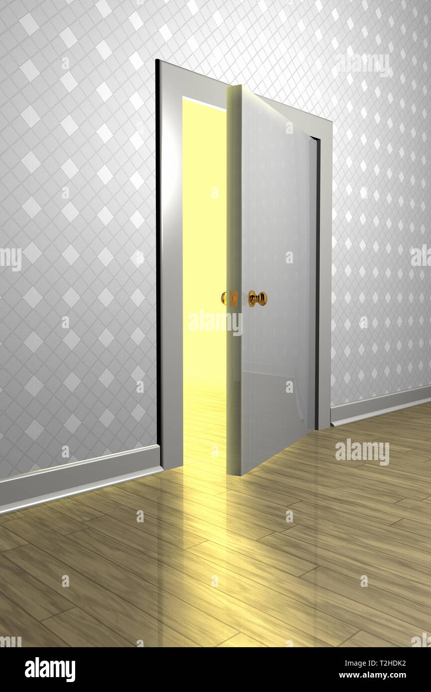 Door half open hi-res stock photography and images - Alamy