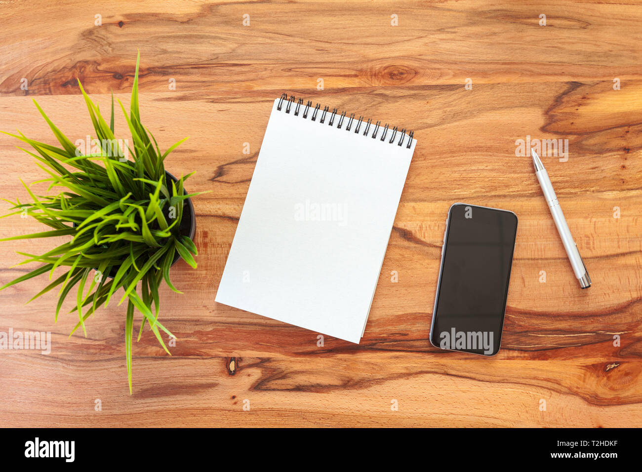 Top view of the table with office accessories Stock Photo - Alamy