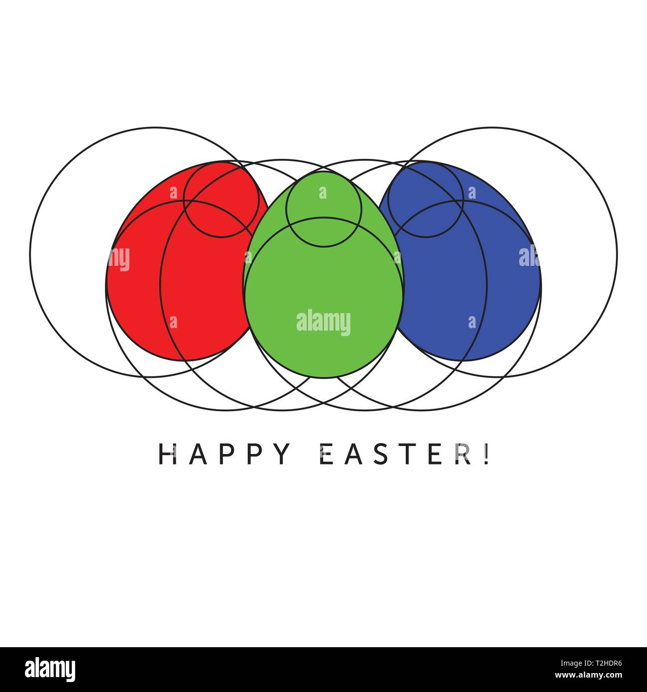 Happy Easter Modern Minimalist RGB Easter Egg Greeting Design for ...