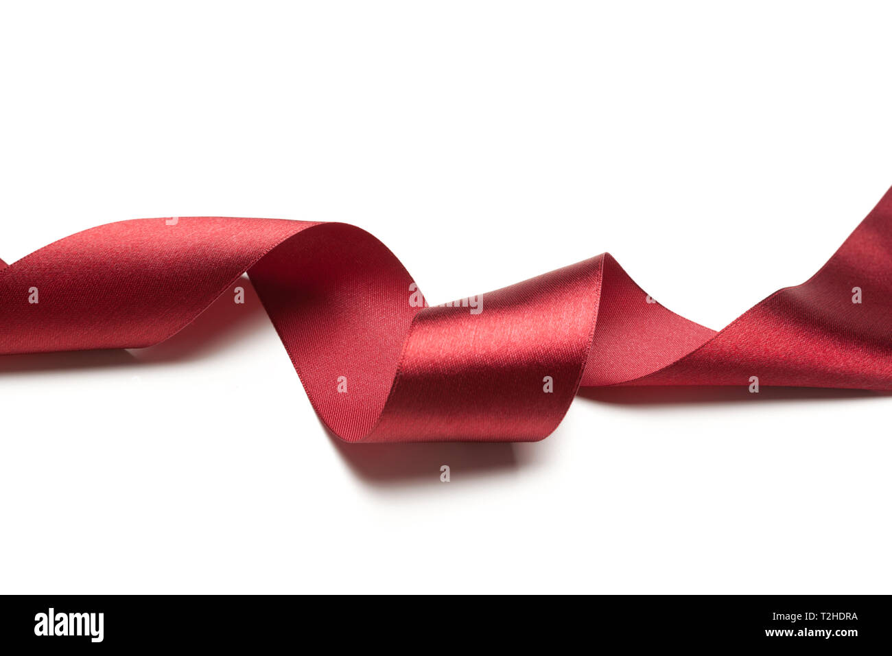 red ribbon isolated on white background Stock Photo - Alamy