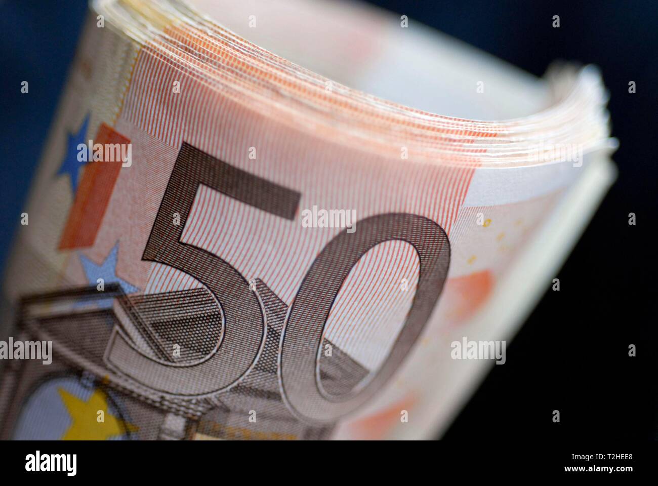 50 euro banknotes rolled, Germany Stock Photo - Alamy