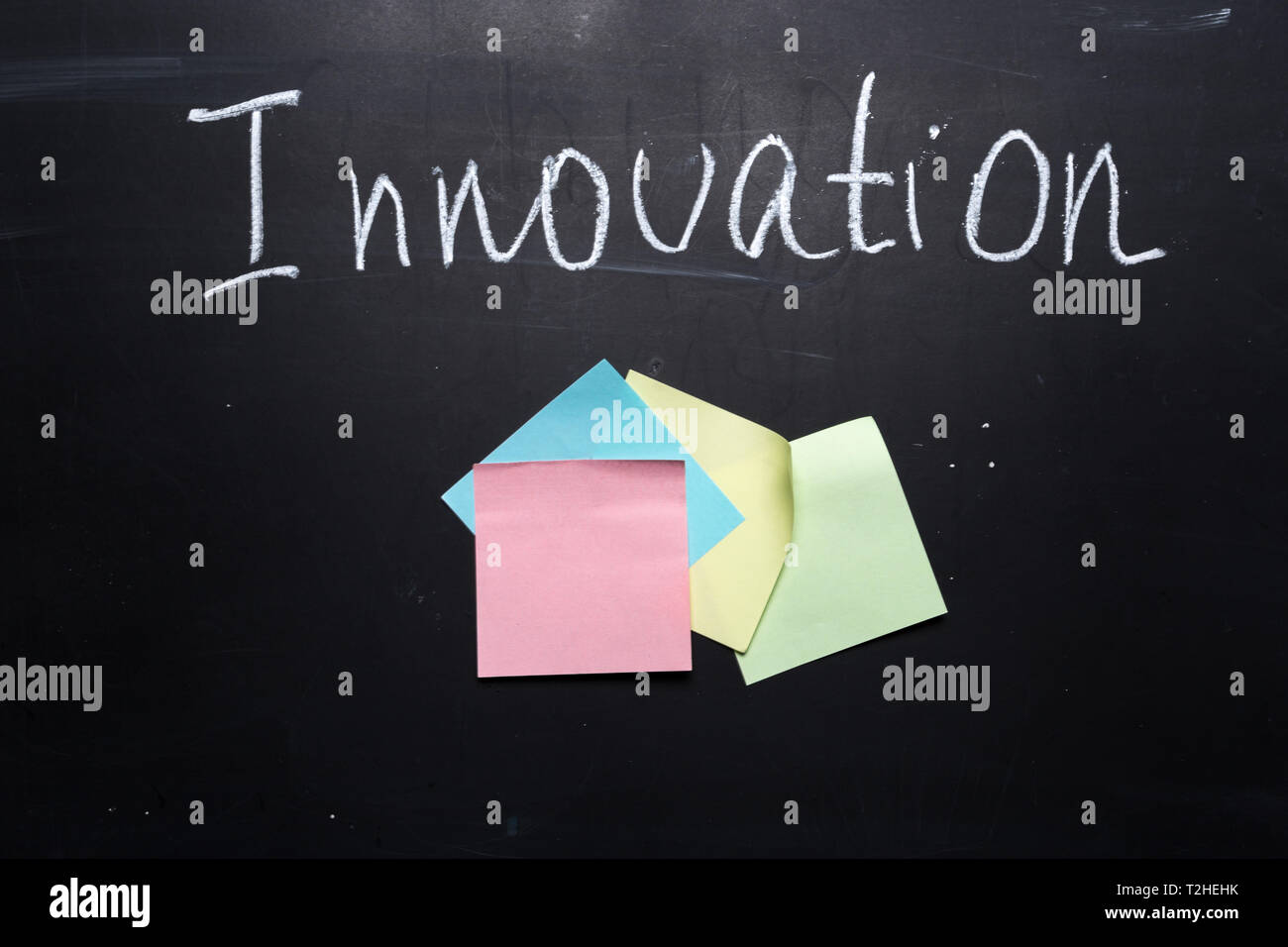 Innovation text on chalkboard Stock Photo - Alamy
