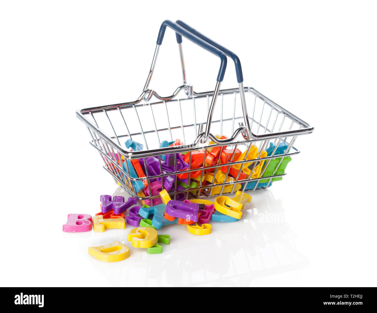 shopping basket on white Stock Photo - Alamy