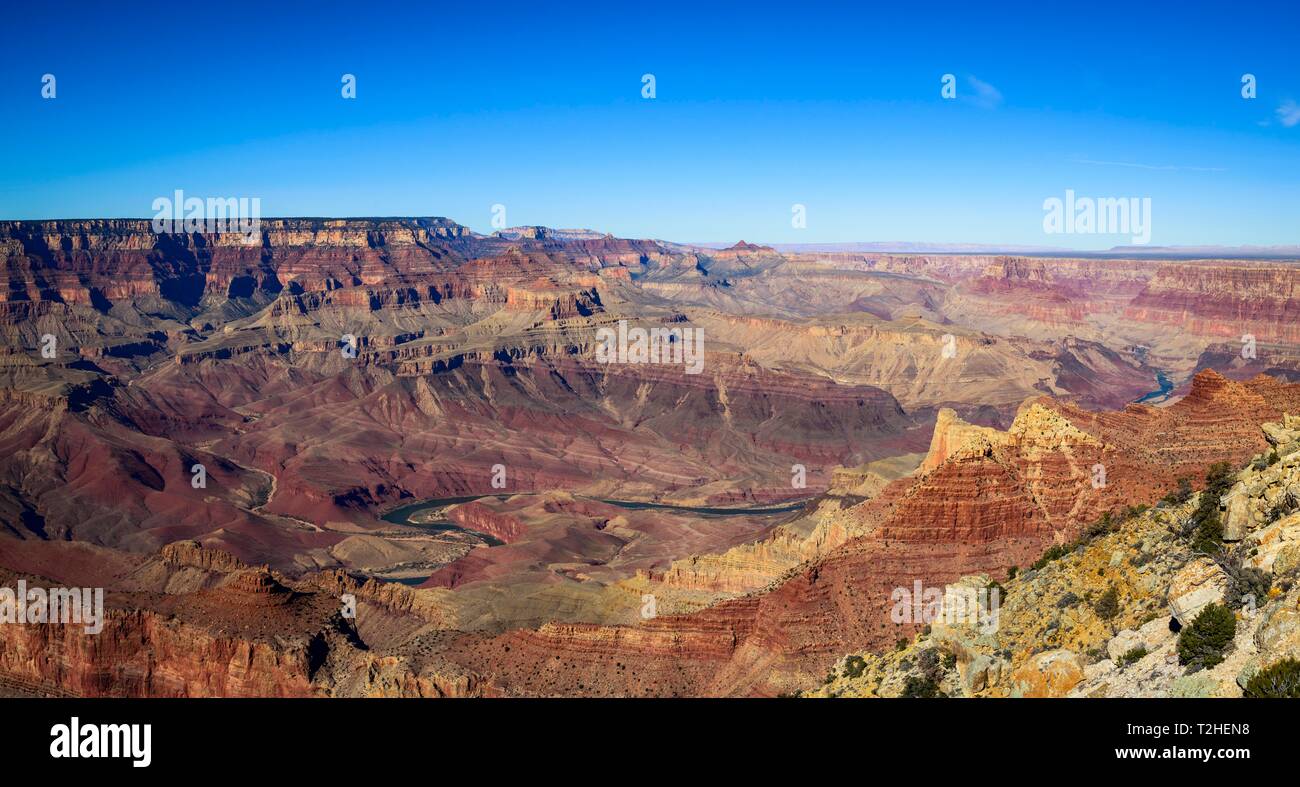 Canyon landscape, gorge of the Grand Canyon, Colorado River, eroded ...