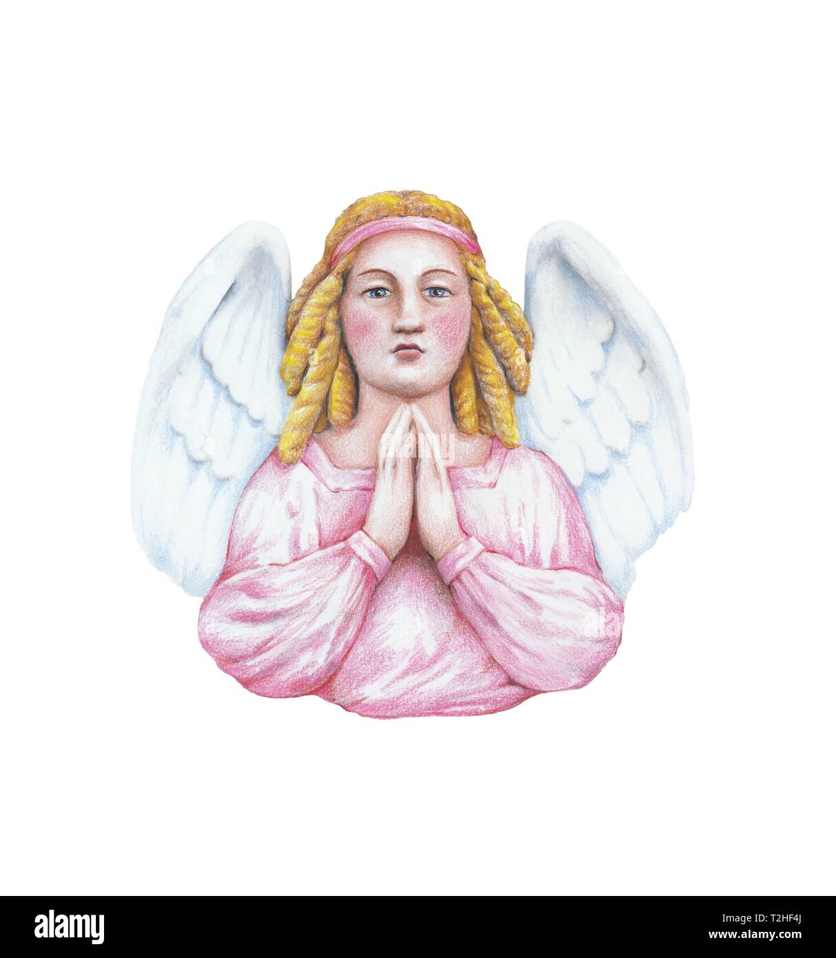 Praying Angel, Background white, cutout, Germany Stock Photo - Alamy
