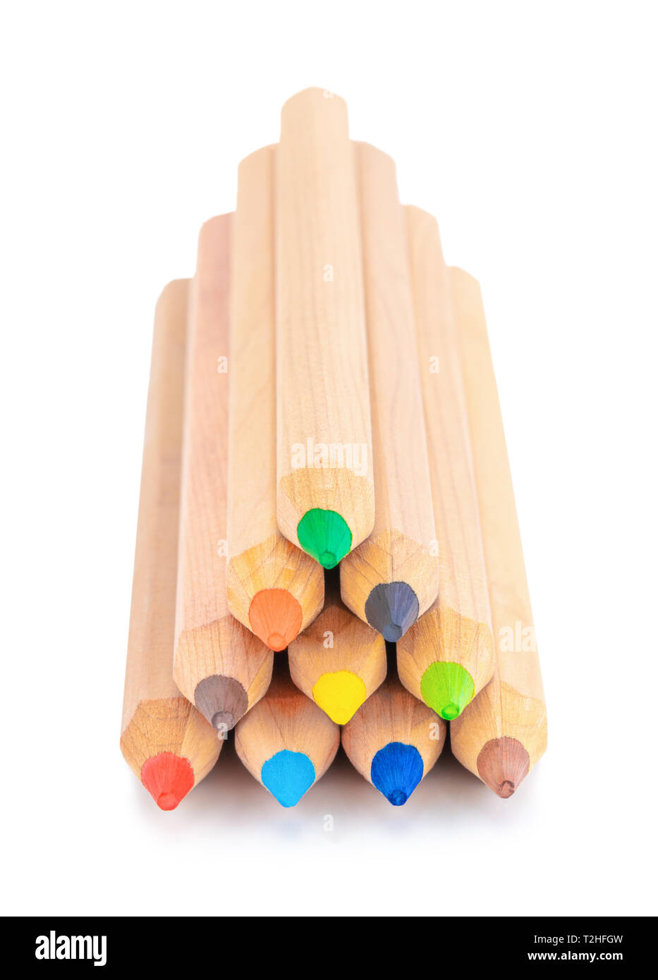 assorted color pencils, isolated on white background Stock Photo - Alamy