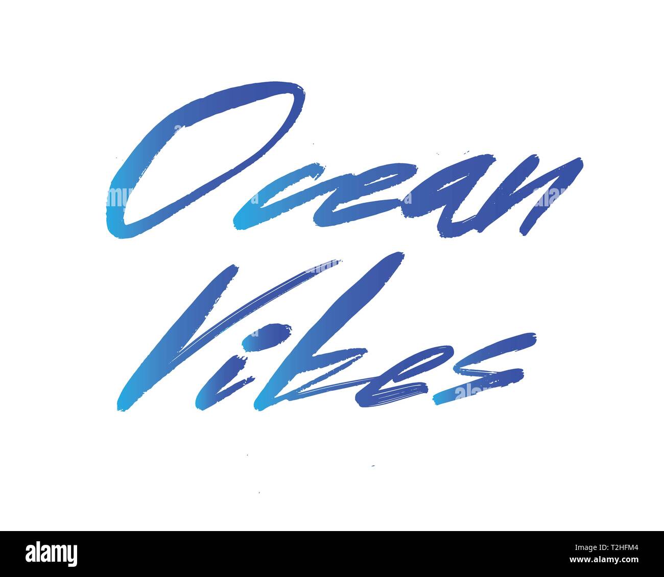 Ocean Vibes hand drawn lettering. Modern Calligraphy. Vector ...