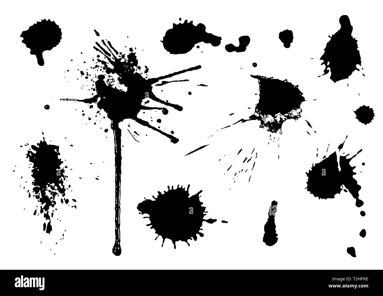 Set of blots and stains isolated on white background vector Stock ...