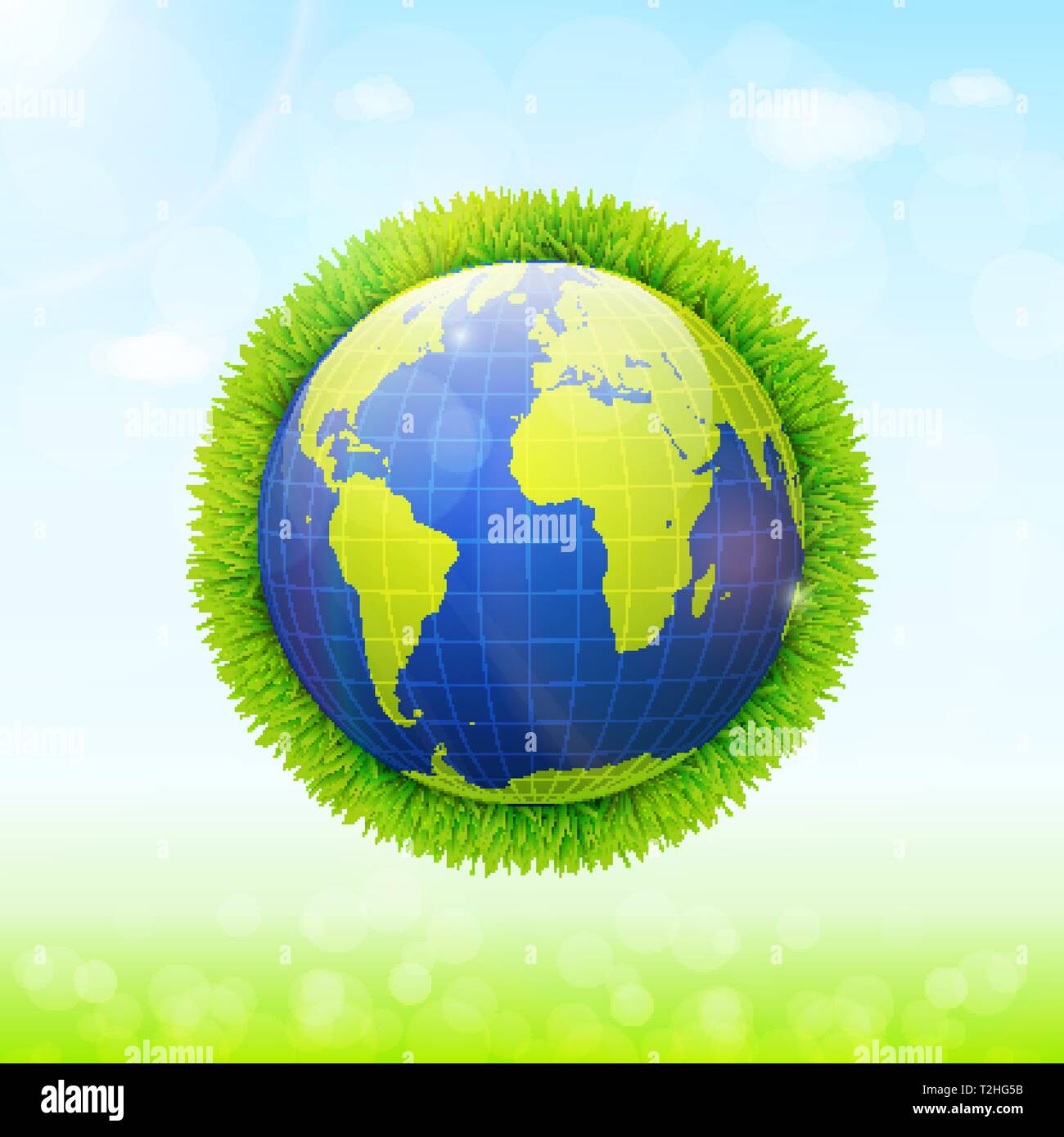 Green earth vector vectors hi-res stock photography and images - Alamy