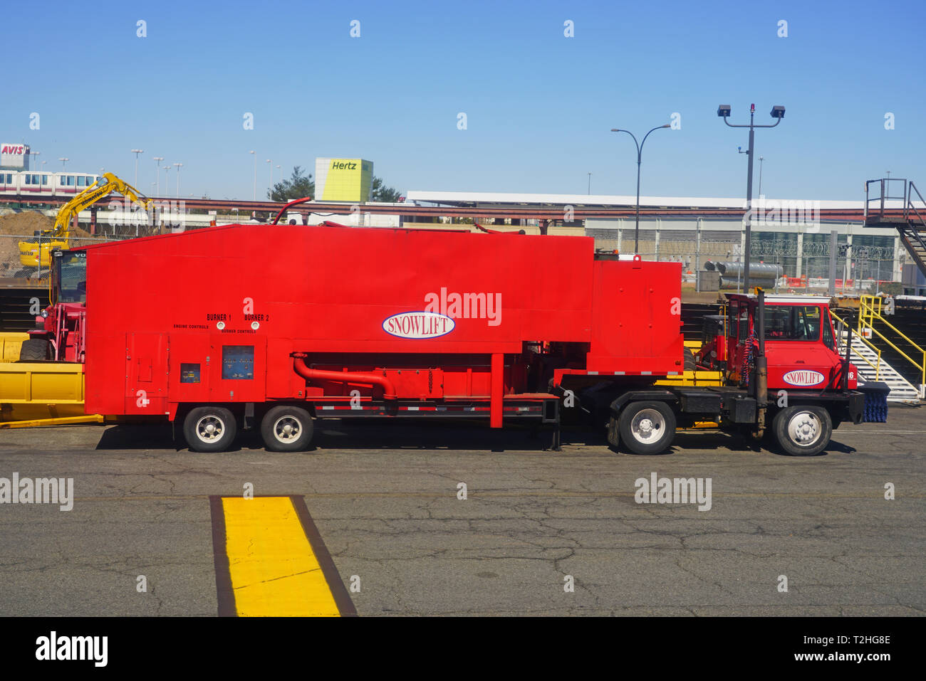 NEWARK, NJ -26 MAR 2019- View of snowlift snow removal equipment in ...