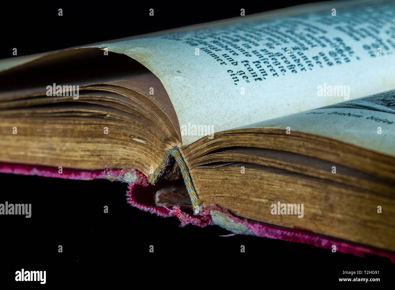 Opened old book, Germany Stock Photo - Alamy