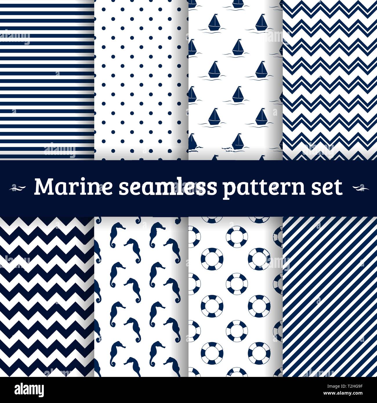 Sea pattern seamless vector set Stock Vector Image & Art - Alamy