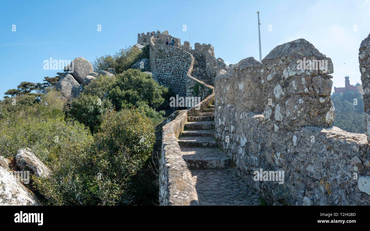 Castle Castelo dos Mouros, cultural landscape Sintra, Sintra, Portugal ...