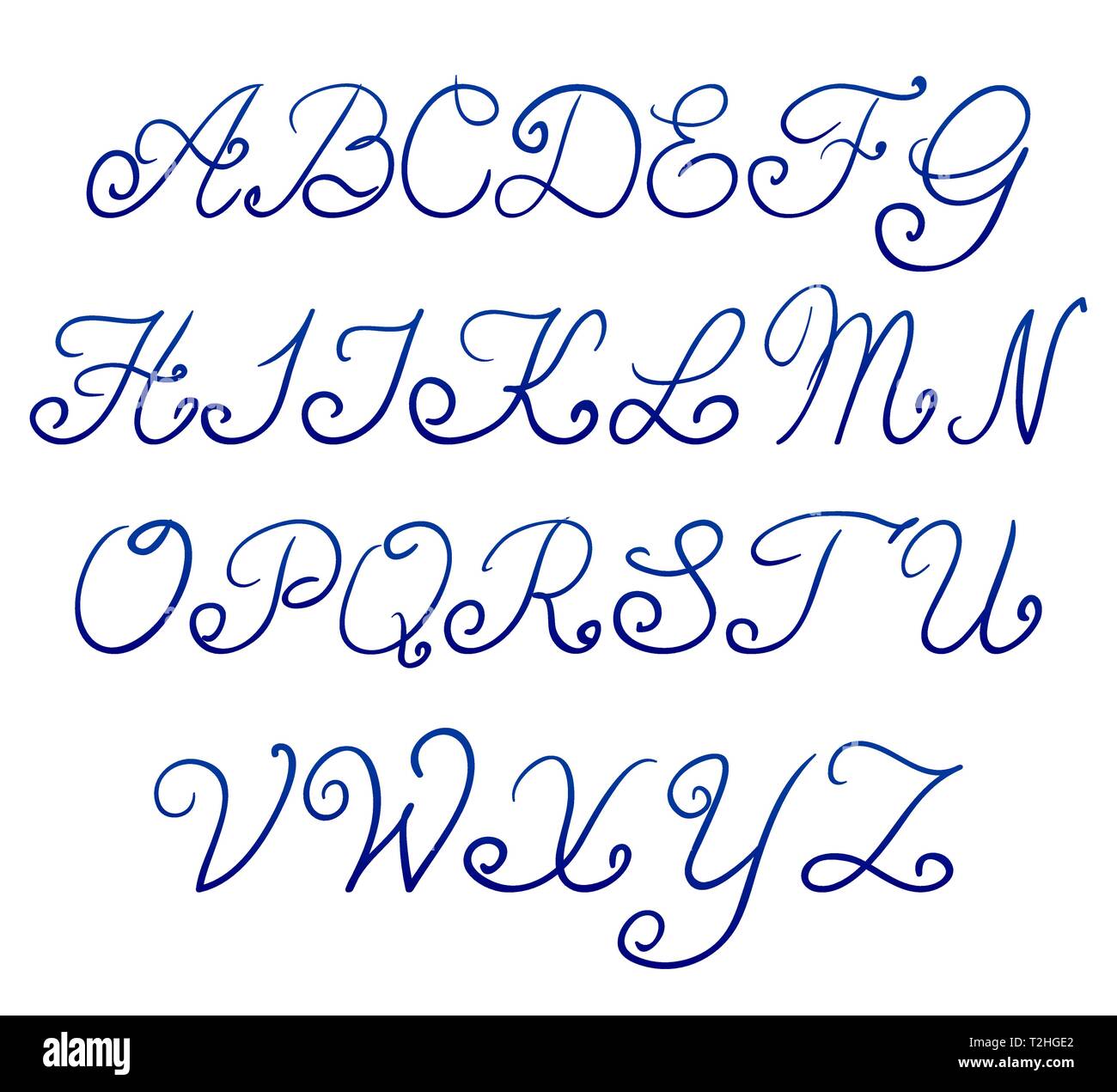 Handwritten alphabet hi-res stock photography and images - Alamy