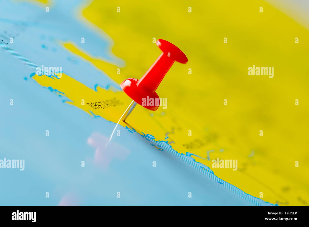 Travel destination points on a map Stock Photo - Alamy
