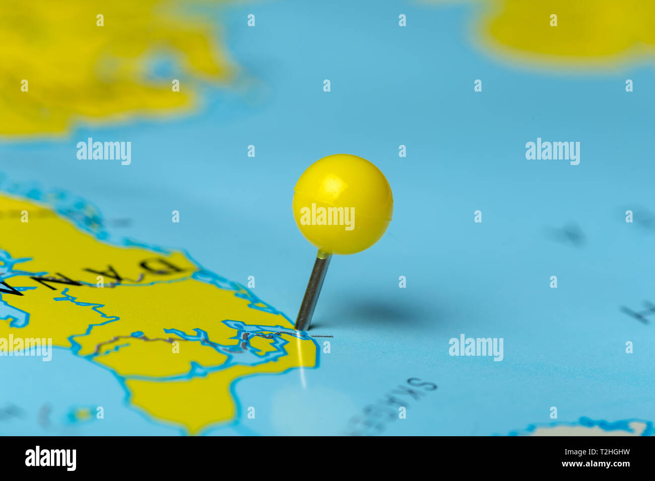 Travel destination points on a map Stock Photo - Alamy